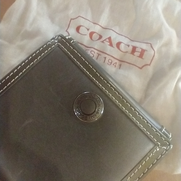 Coach | Bags | Coach Pewter Leather Wallet | Poshmark